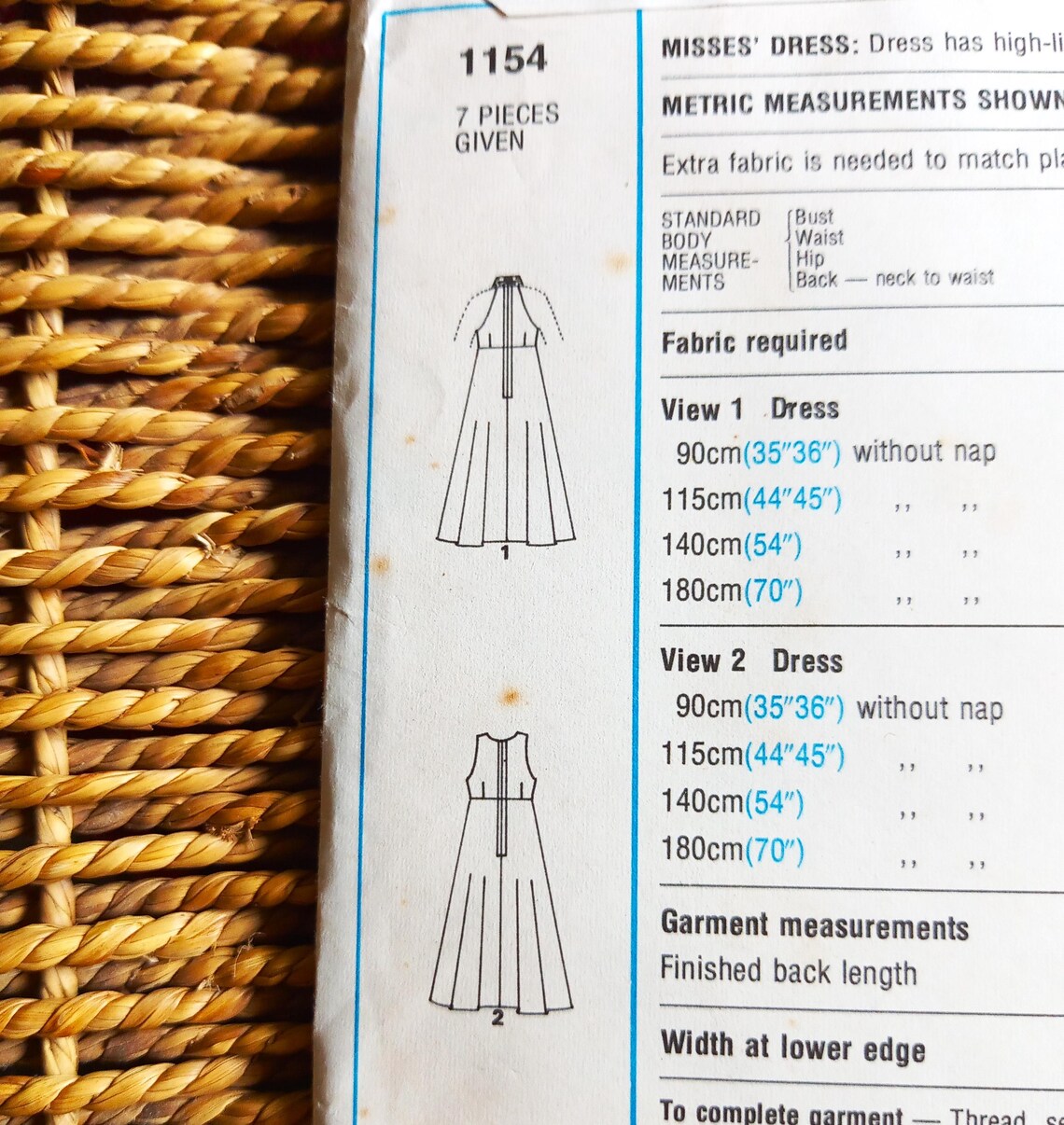 1970s Style Sewing Pattern 1154 Size 14 Bust 36 Glamorous Long Dress ...