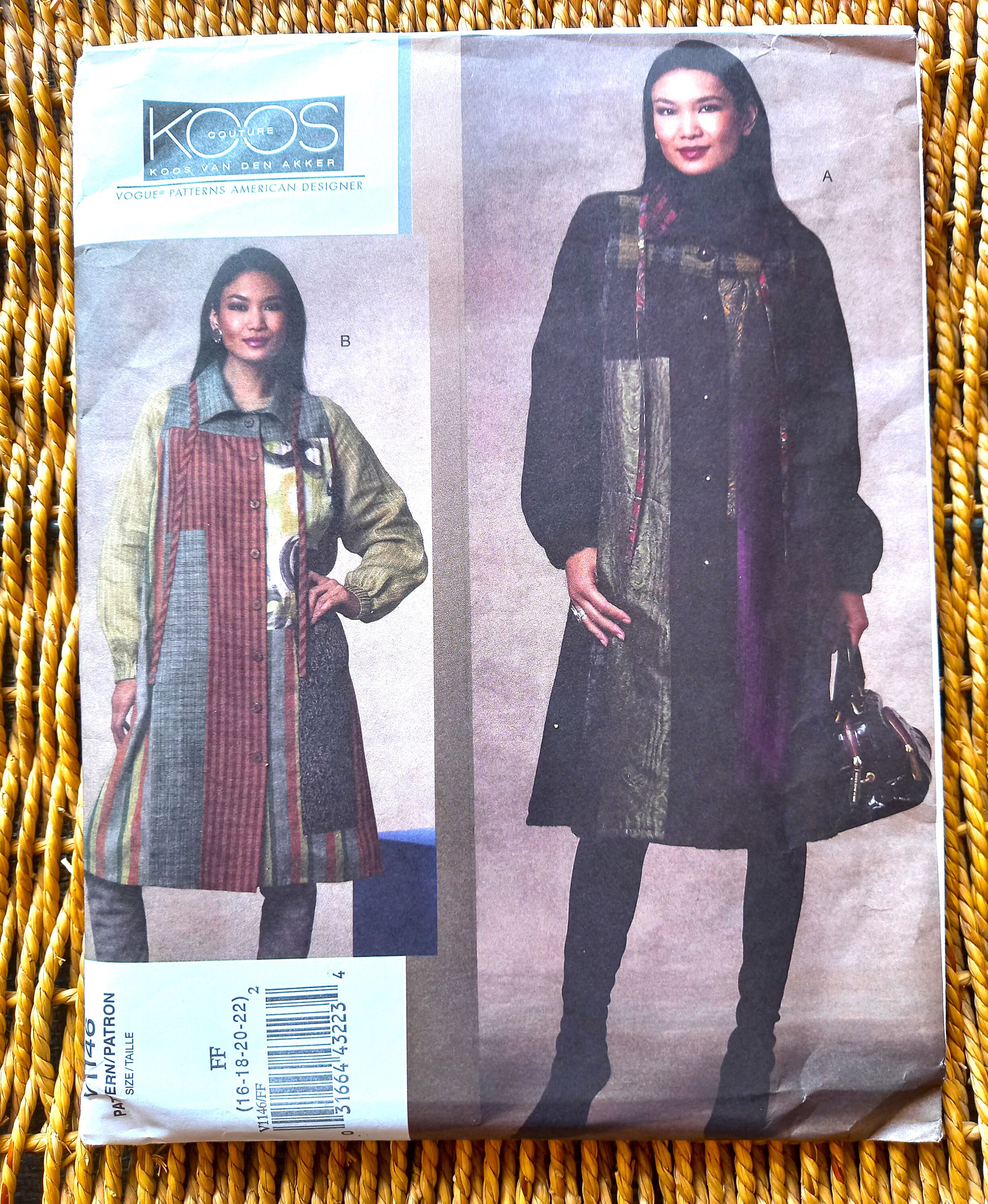 Rare Uncut Vogue Designer Sewing Pattern V1146 Size 16 22 Bust 38 44 ...