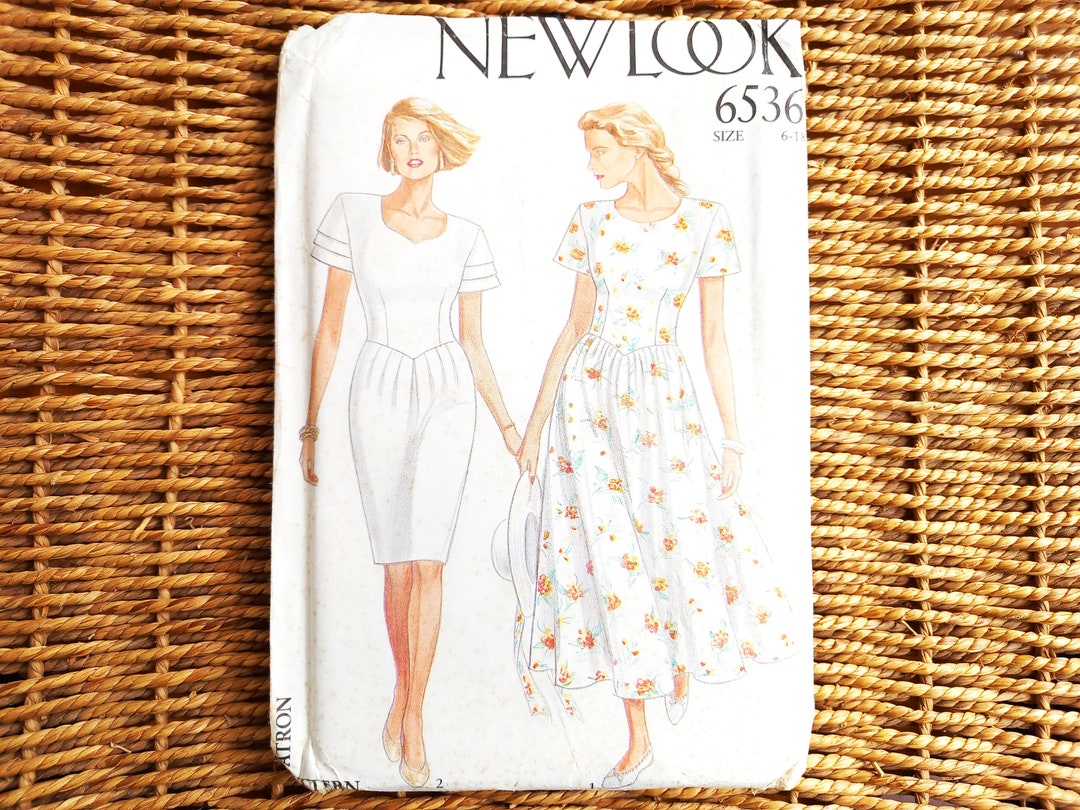 1980s 1990s Vintage New Look Sewing Pattern 6536 Size 6 18 Bust 30.5 40 ...