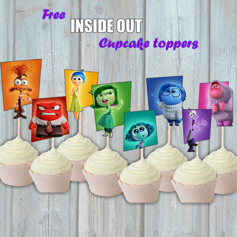 Inside Out 2 Birthday Invitation: Sibling Photo Invite & Cupcake ...