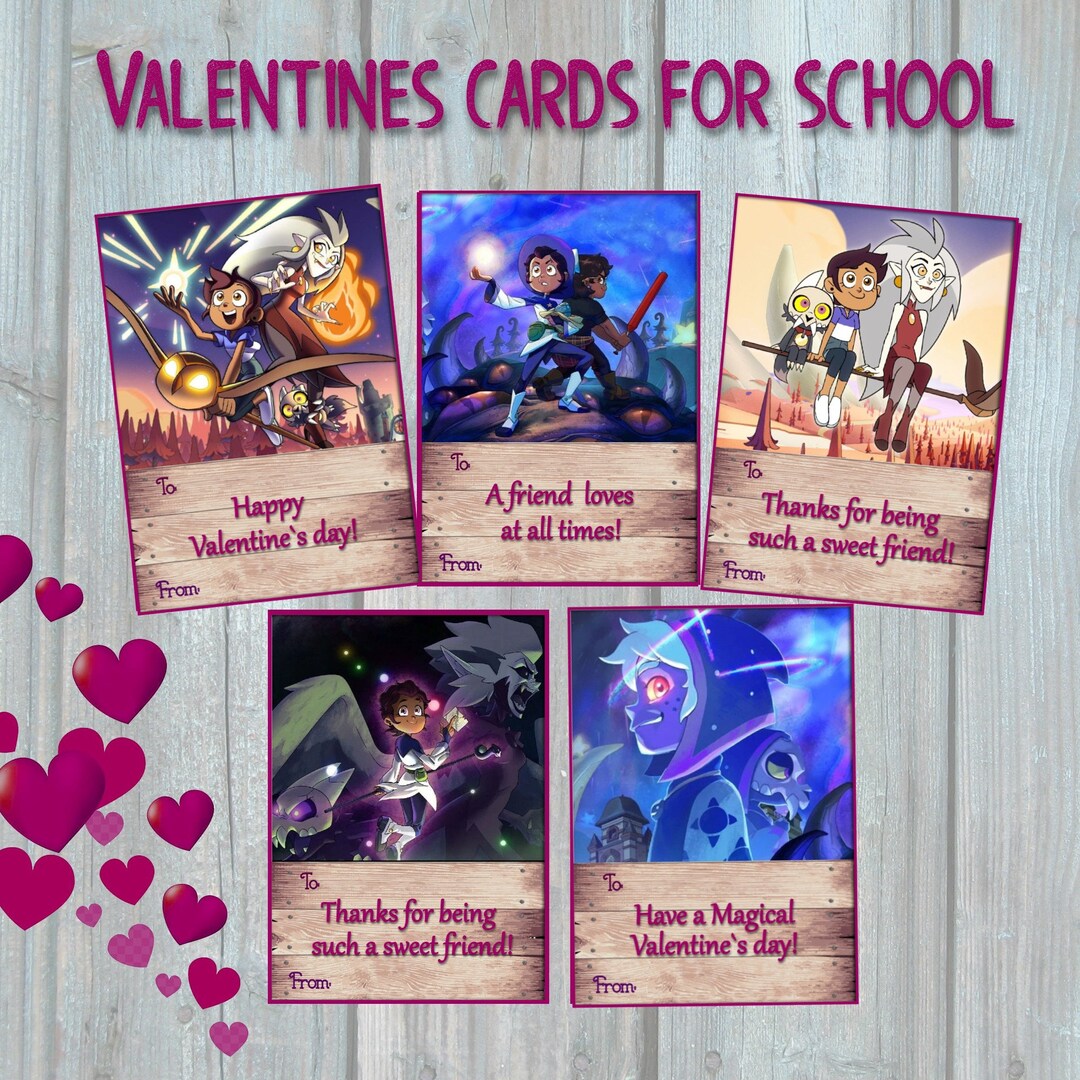 The Owl House Valentines Cards for School, Lucy, Eda, Amity Valentine ...