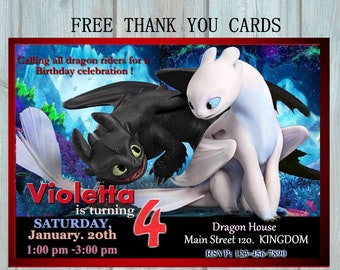 Toothless Invitation How to Train Your Dragon Birthday - Etsy