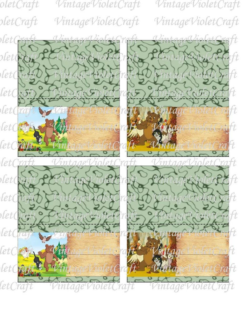 Printable Little Bear Cartoon Birthday Party Kit: Banner, Cake Topper ...