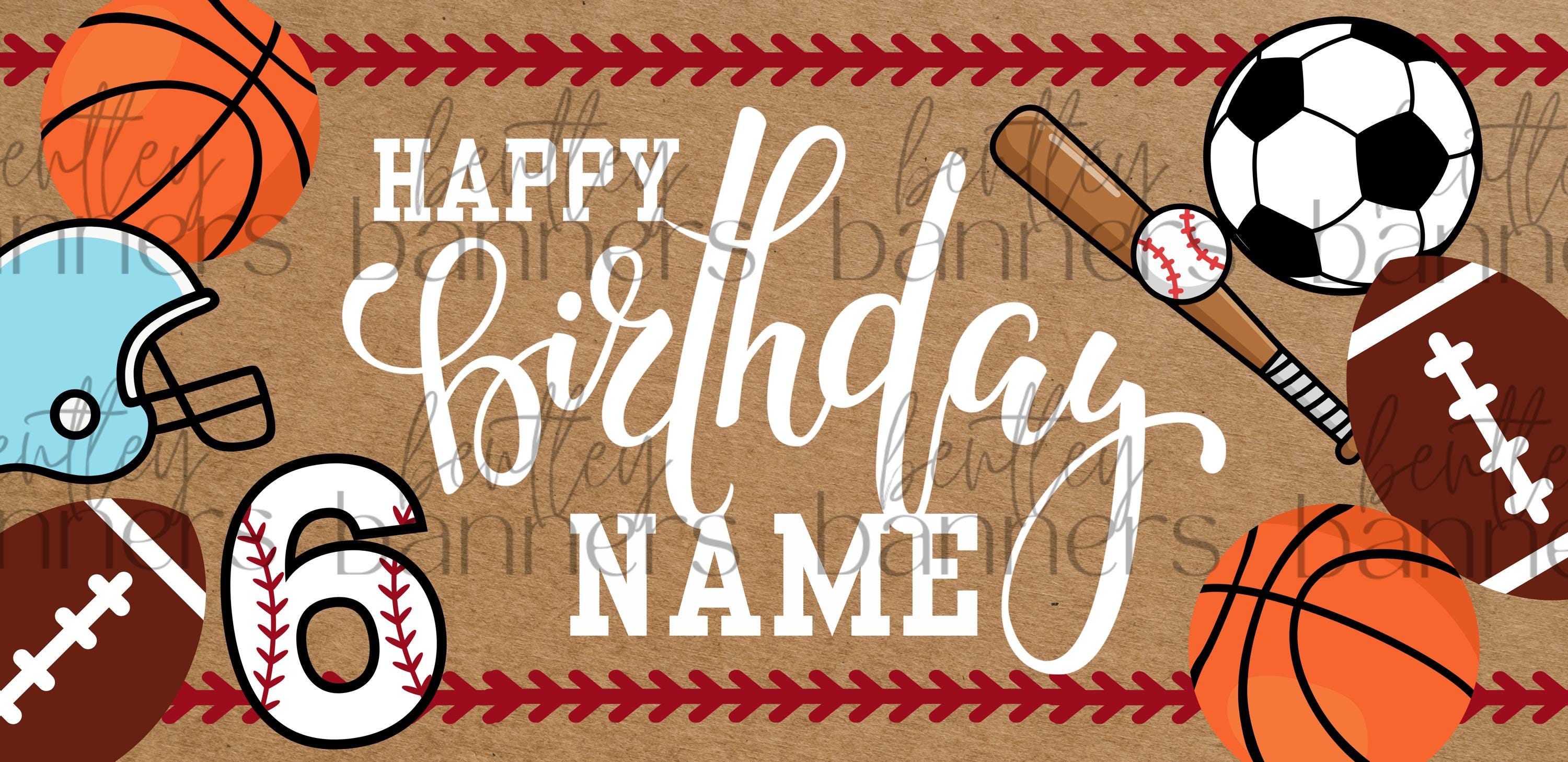 Sports Birthday Banner – CANVA PRO- Editable Canva Template | Digital ...