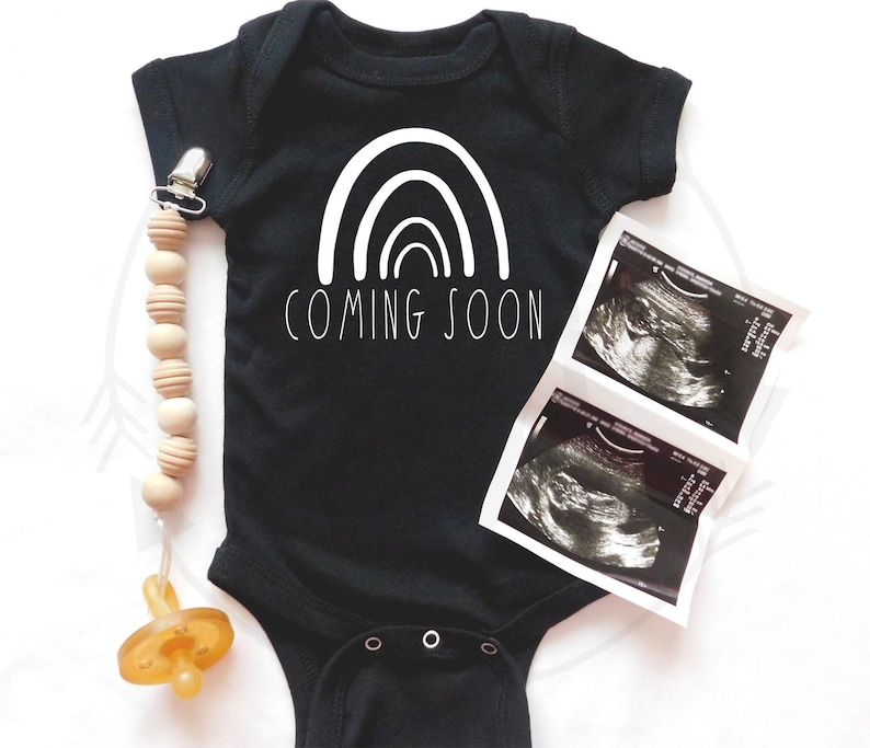 Rainbow Baby Bodysuit/coming Soon Baby Announcement/ Rainbow - Etsy