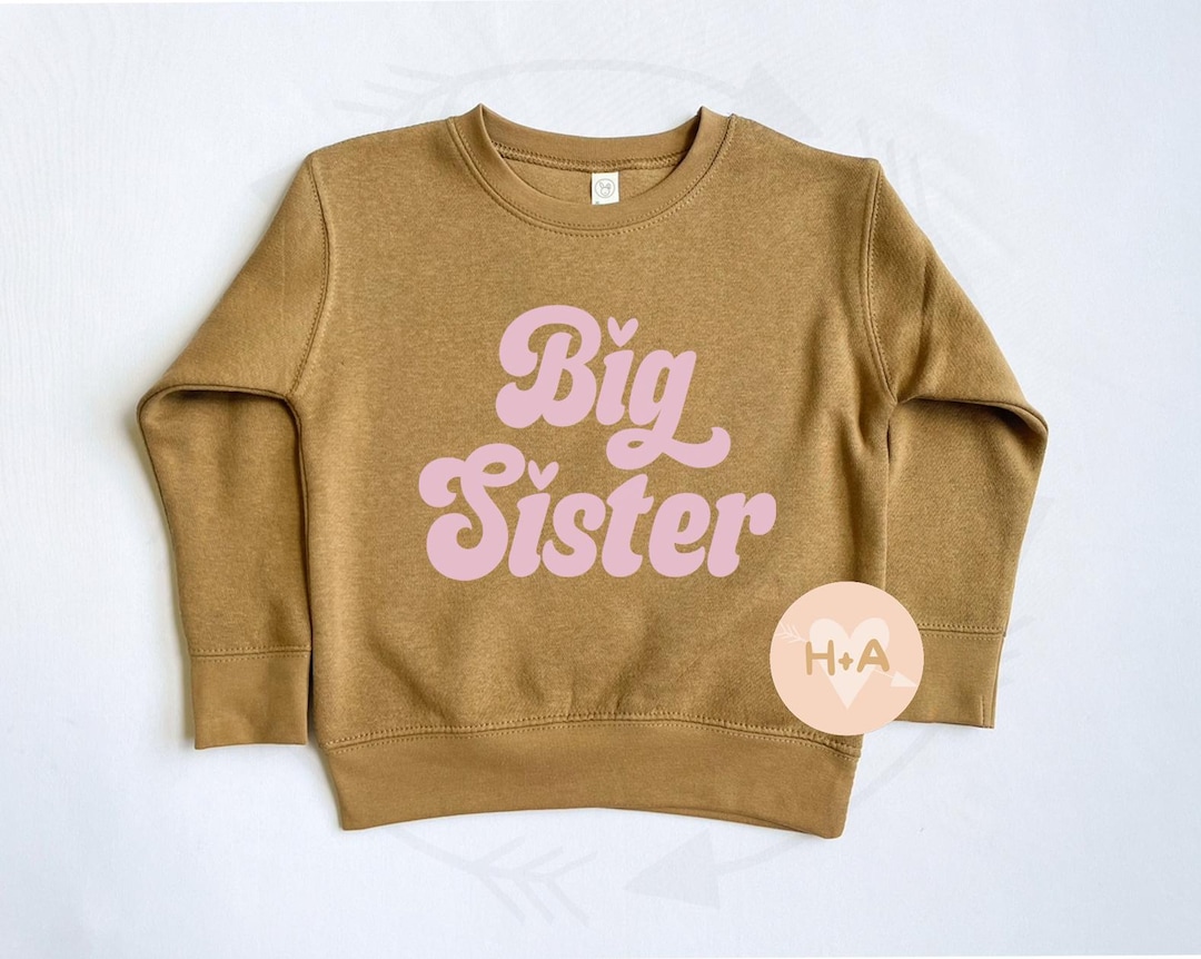 Big Sister Sweatshirt, Cursive Big Sister Sweater, Big Sister ...
