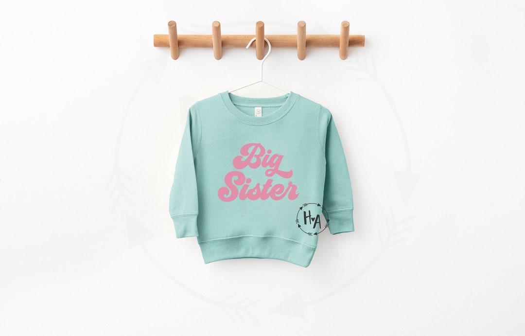 Retro Cursive Big Sister Sweatshirt, Big Sister Announcement Sweater ...