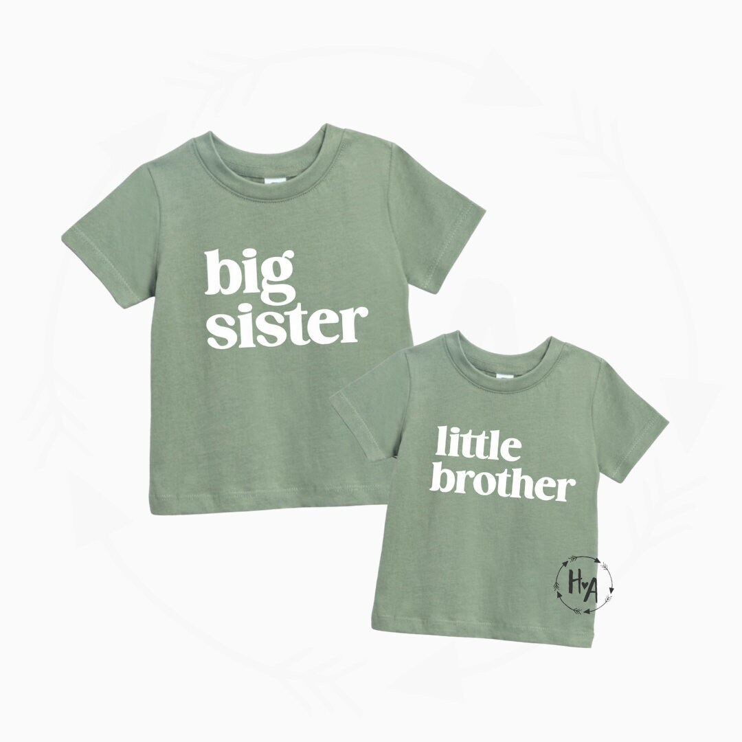 Matching Sibling Shirts, Organic Cotton Sibling Announcement T-shirt ...