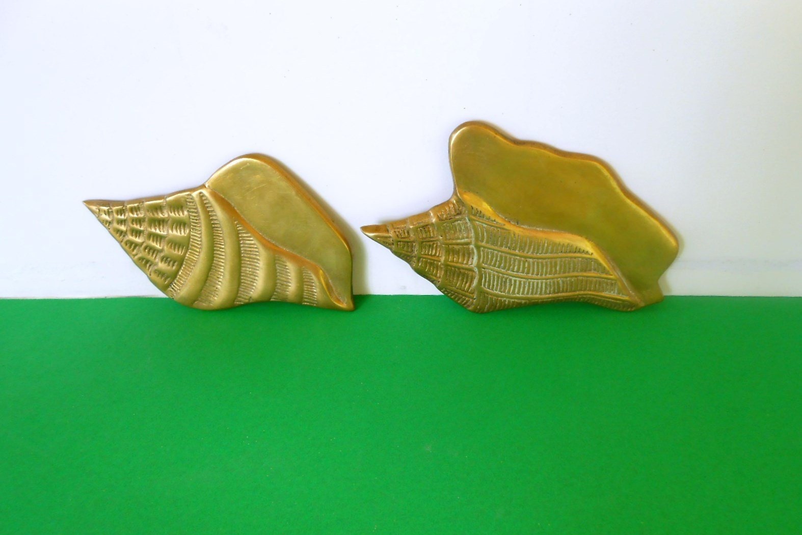 Set of 2 Brass Seashells Plaqueshell Wall Decoration Shell | Etsy