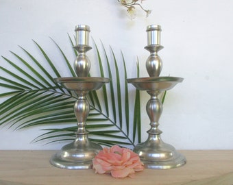 Pewter Candlesticks - Etsy