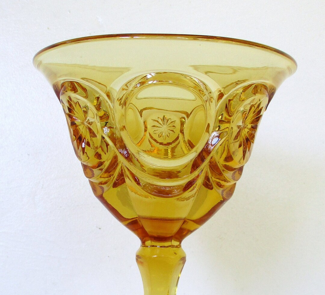 Vintage Amber Glass Goblet, Fenton Bulls Eye Pattern, Toast Goblet - Etsy