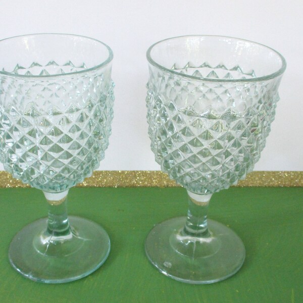 Green Glass Goblets Etsy