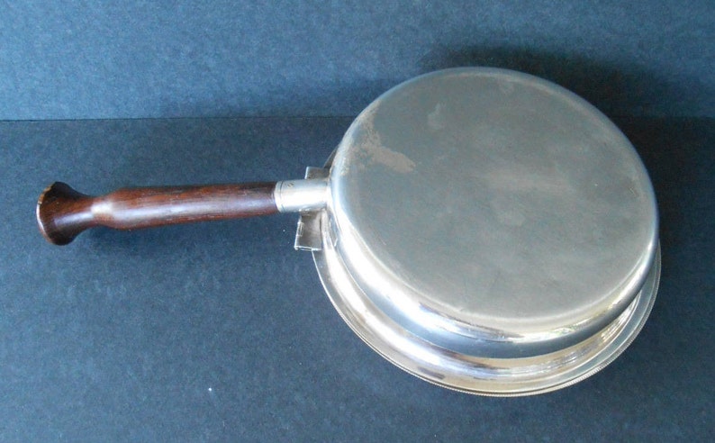 Vintage Sheffield Silver Plated Silent Butler Pan with wooden | Etsy