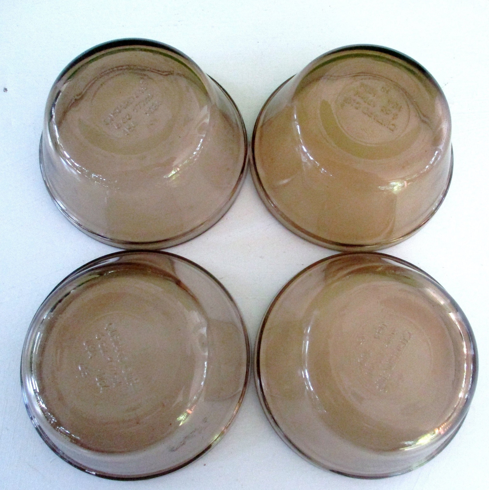 Vintage Custard Bowls, Smoky Amber Glass ,6-ounce Custard Cups, Fruit ...
