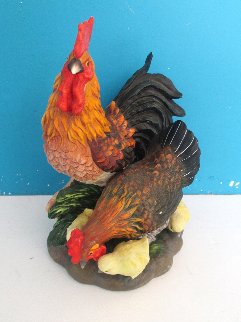 Vintage Ceramic Rooster FamilyVintage Kitchen DecorMade by | Etsy