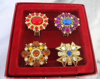 Rhinestone Napkin Rings | Etsy