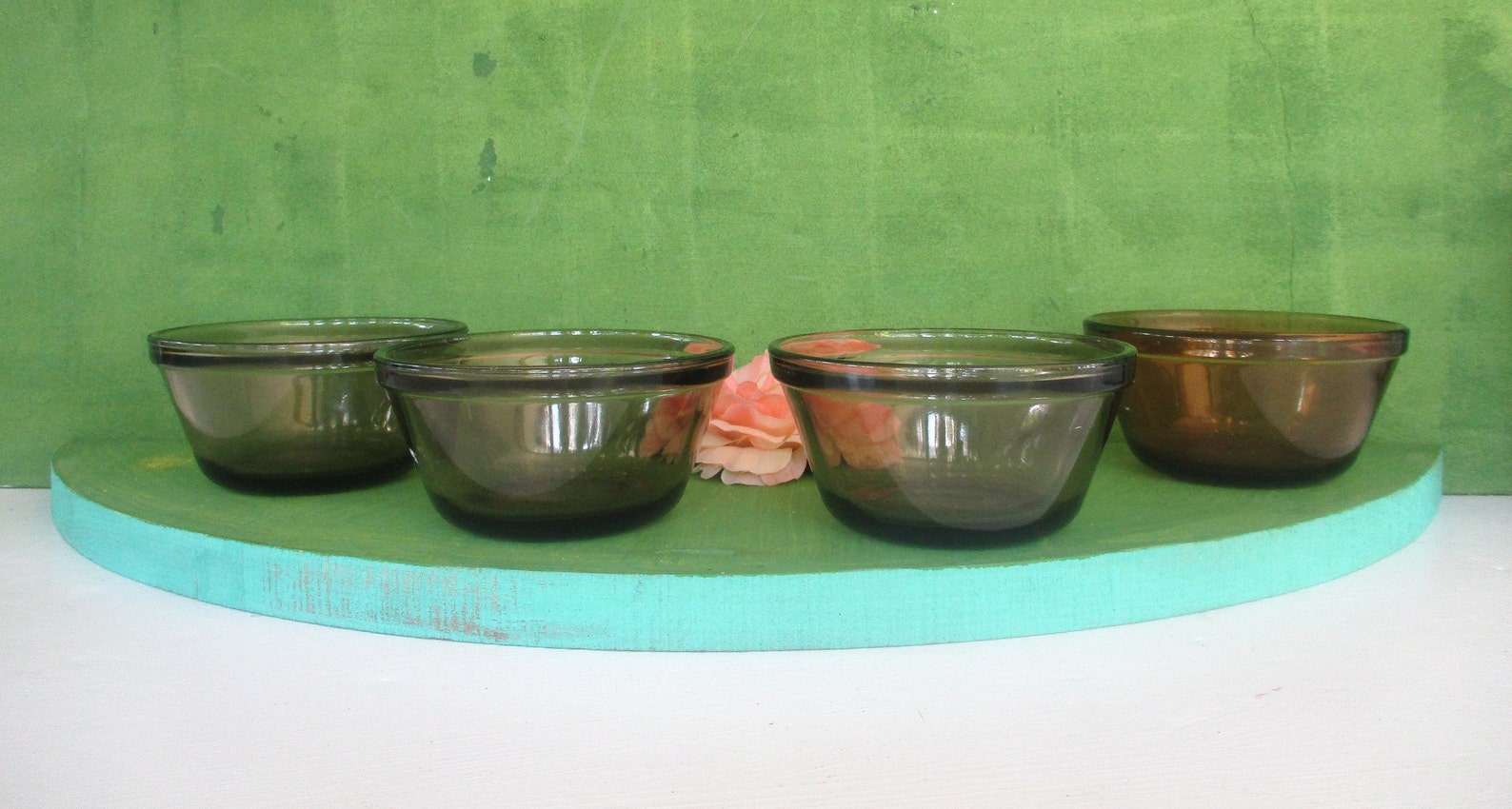 Vintage Custard Bowls, Smoky Amber Glass ,6-ounce Custard Cups, Fruit ...