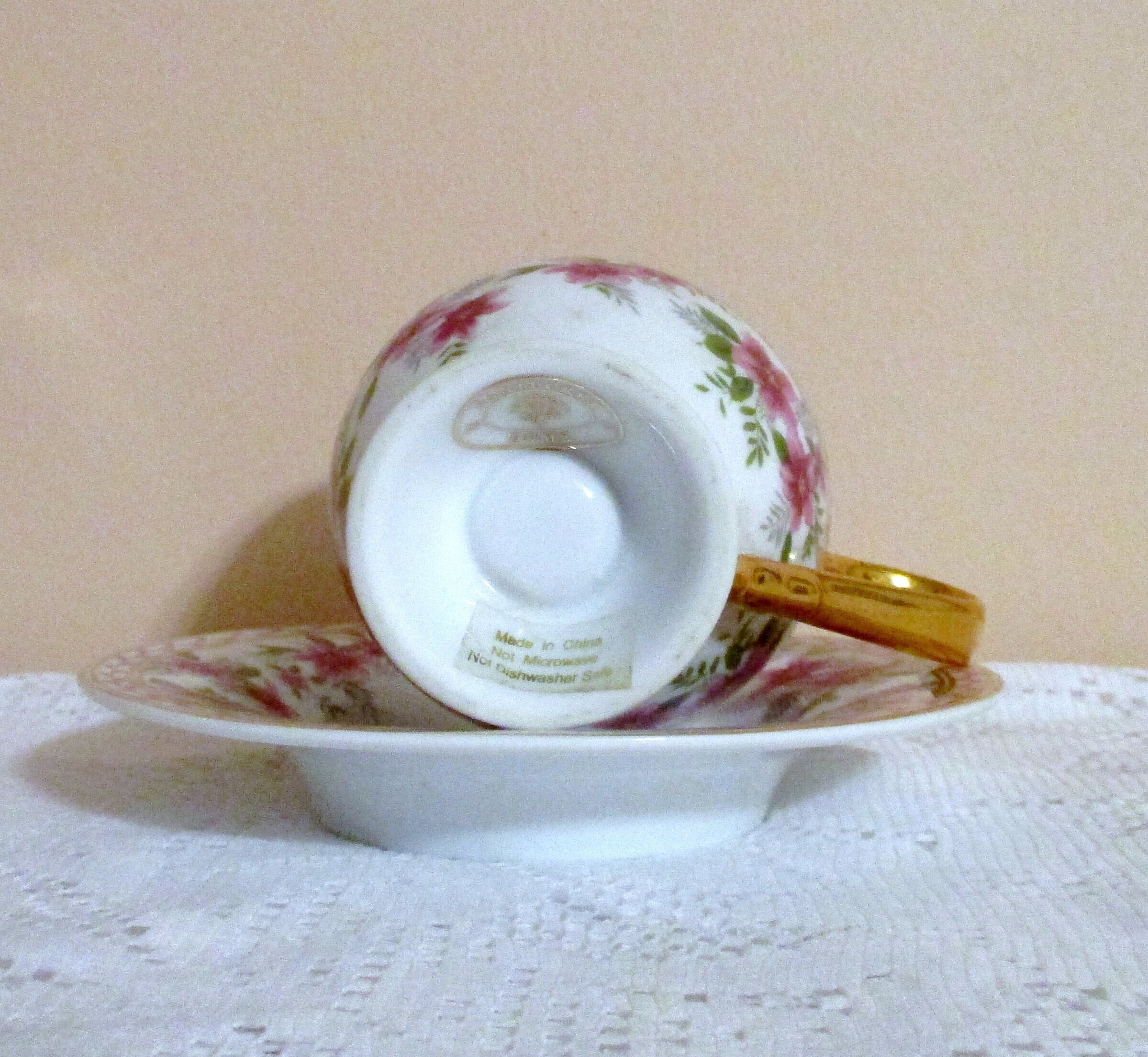 Vintage Nantucket Home Porcelain Tea Cup and Saucer,gold Handle and Rim ...