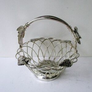 Vintage Silver Plated Basket by Godinger,7.5 " D Pedestal Basket With ...