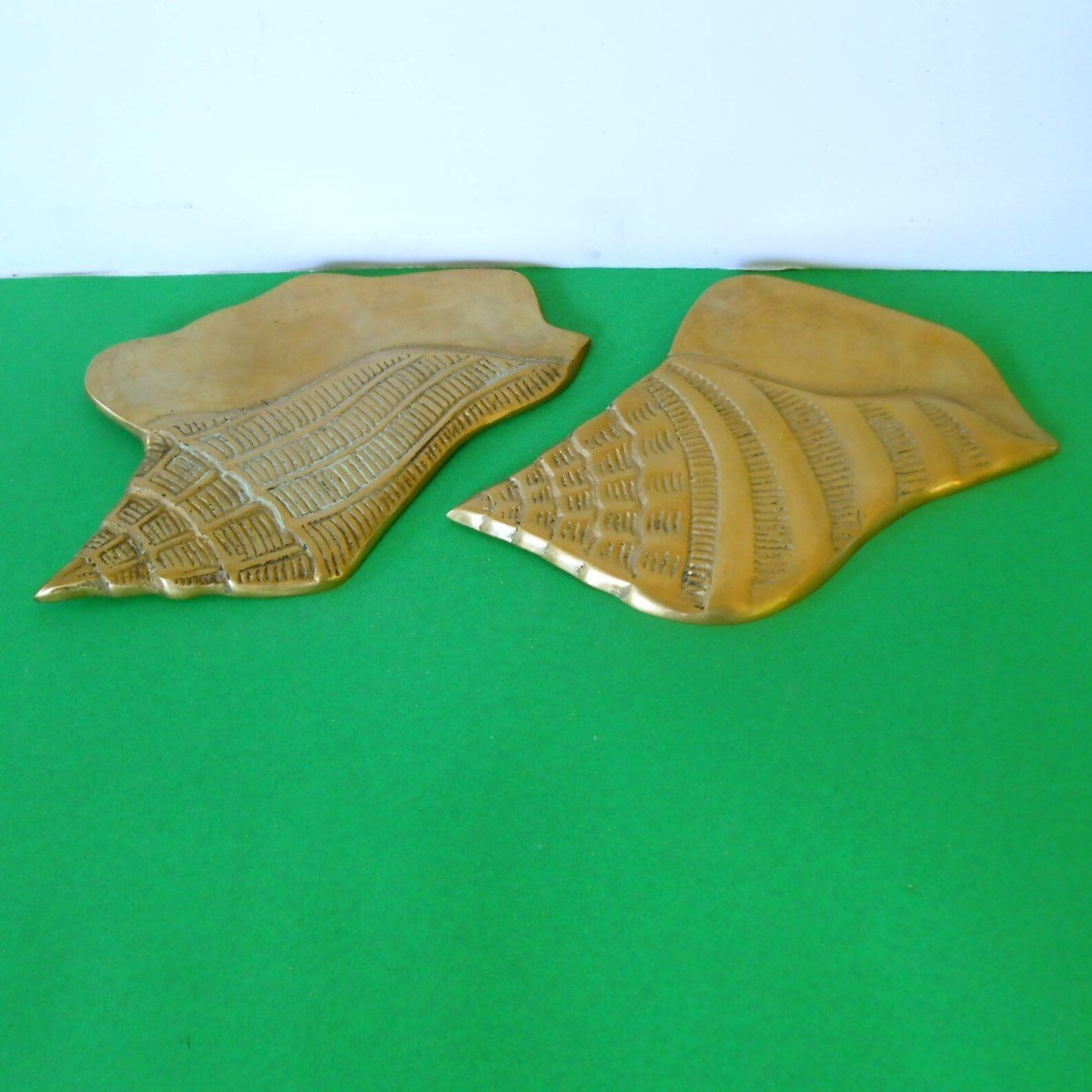 Set of 2 Brass Seashells Plaqueshell Wall Decoration Shell - Etsy