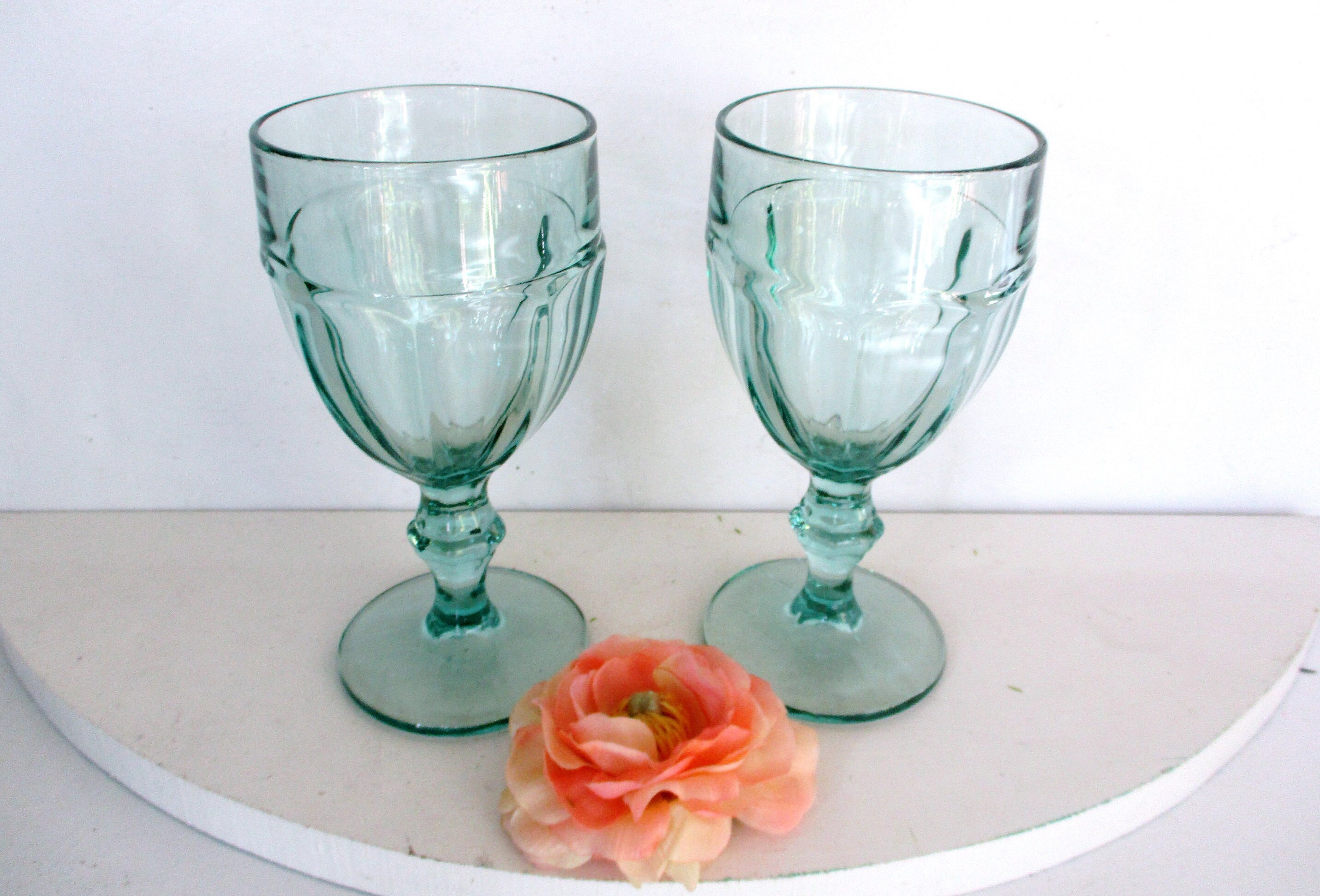 Vintage Light Green Glass 2 Goblets10 oz Libbey Duratuff | Etsy