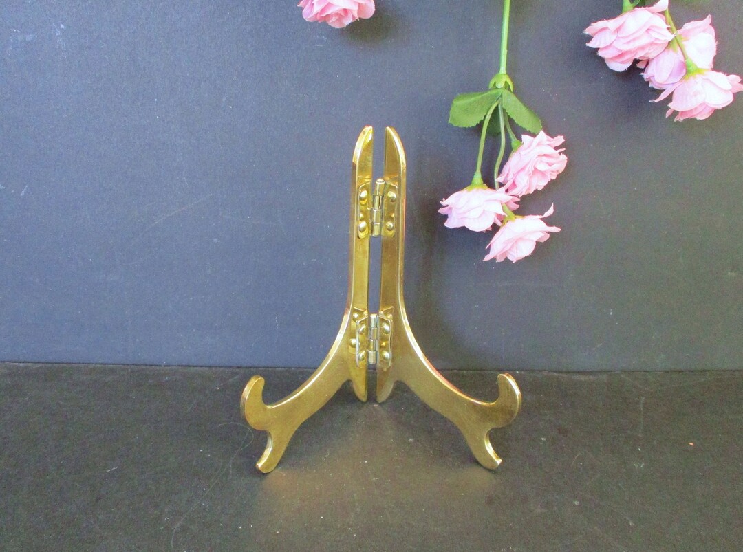 Vintage 6.5" Tall Brass Easel Stand,brass Picture,art,plate Holder ...