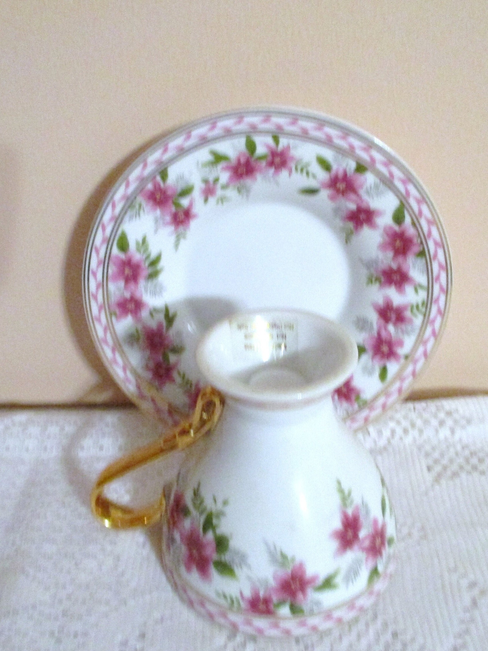 Vintage Nantucket Home Porcelain Tea Cup and Saucer,gold Handle and Rim ...