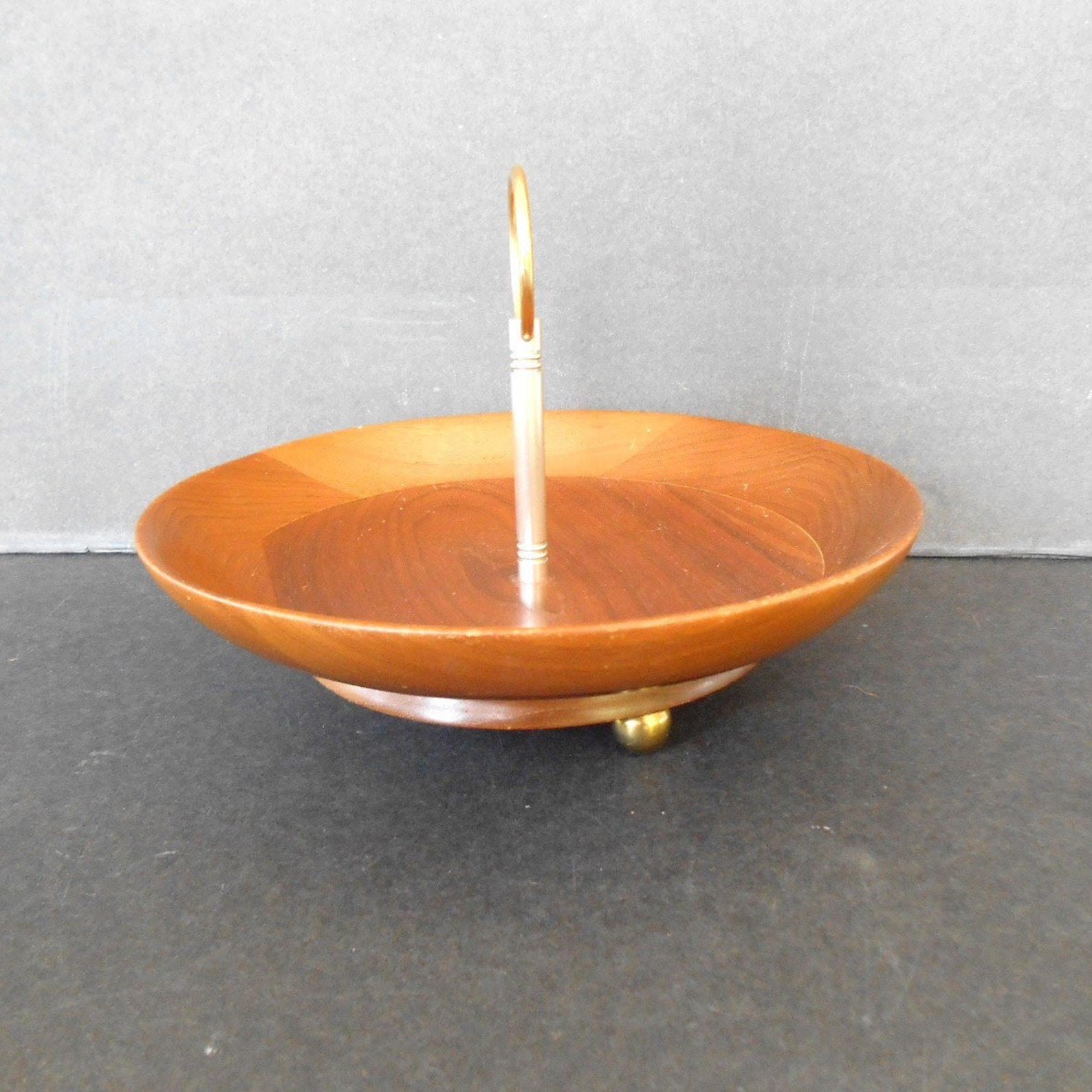 Vintage Rustic Wooden Tray Footed Tray With Brass Handles - Etsy