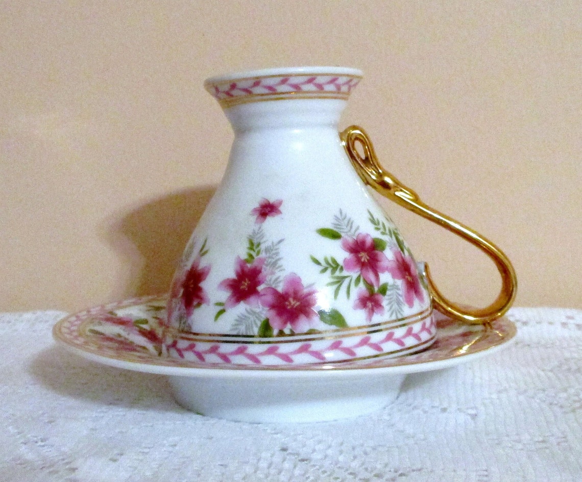 Vintage Nantucket Home Porcelain Tea Cup and Saucer,gold Handle and Rim ...