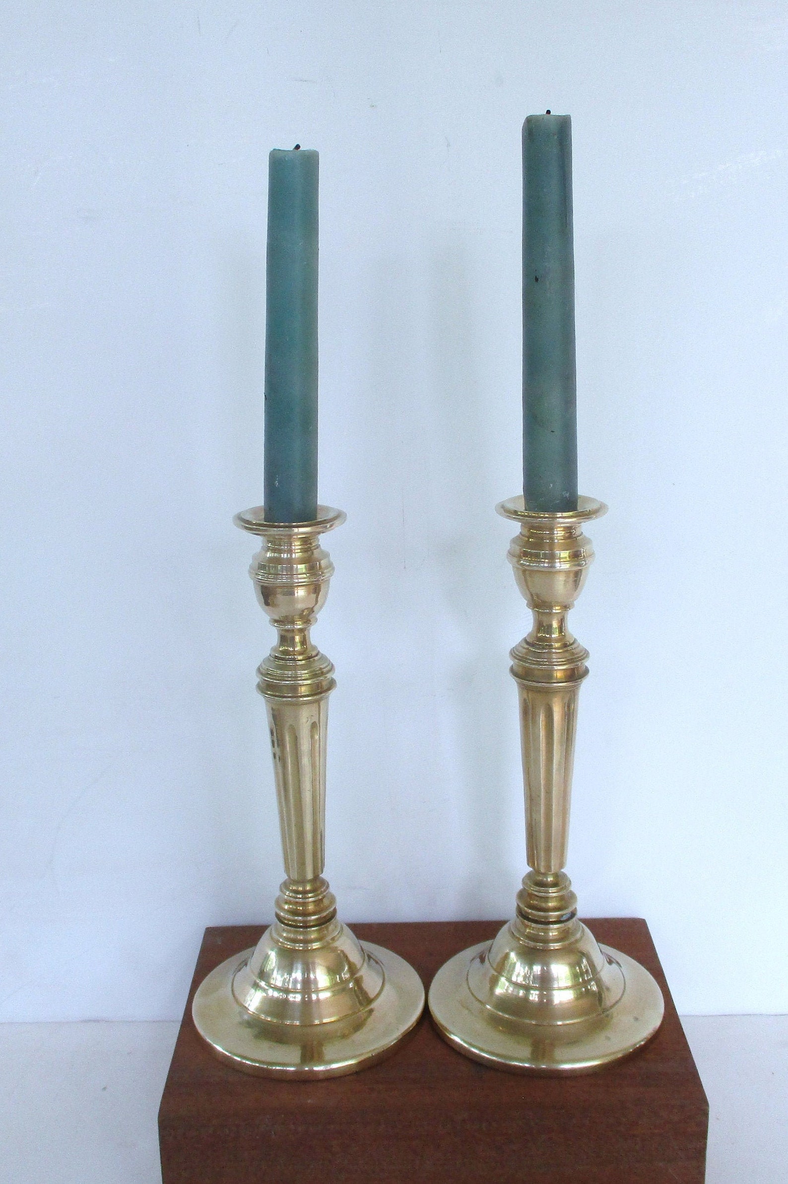 Vintage Large Candlesticks2 Heavy Brass Candle Holders Solid | Etsy