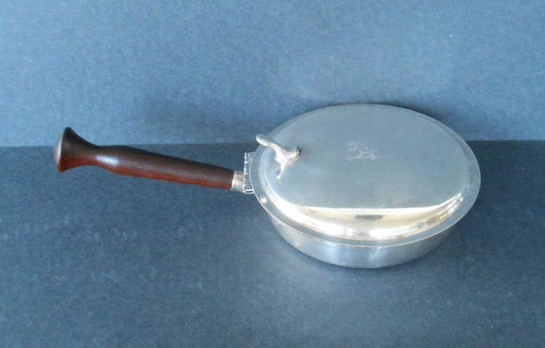 Vintage Sheffield Silver Plated Silent Butler Pan with wooden | Etsy