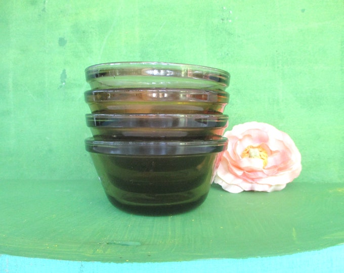 Vintage Custard Bowls Smoky Amber Glass Custard Bowls6-ounce - Etsy