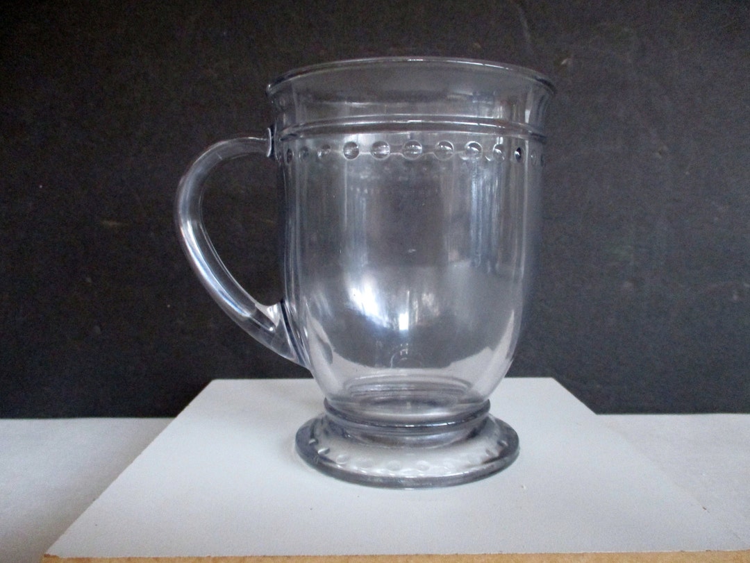 Vintage Clear Glass Mug,14 Oz Anchor Hocking Coffee,tea,beer Mug,large ...