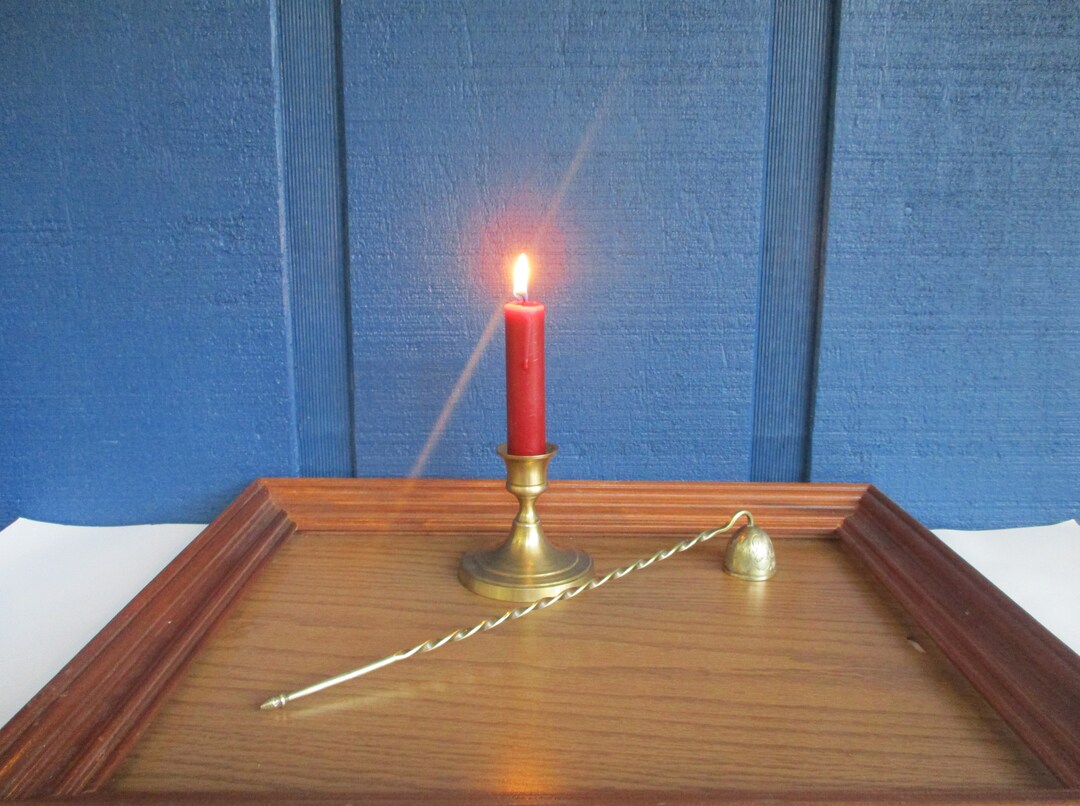 Vintage Candle Flame Snuffer,put Out,wick Bell Shaped,12" L Solid Brass ...