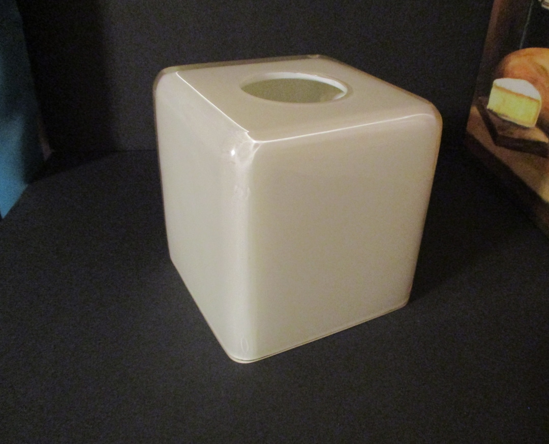Vintage Light Yellow Tissue Box Cover, Elegant Tissue Holder for Bath ...