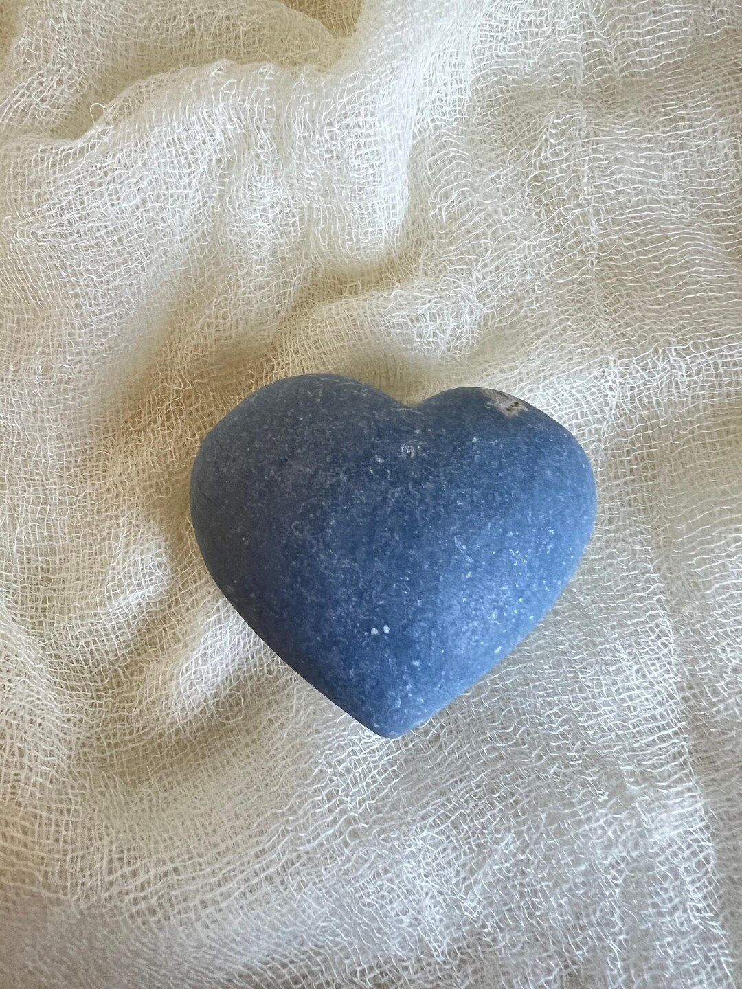 Angelite Heart Shaped Crystal Matte Blue - Etsy