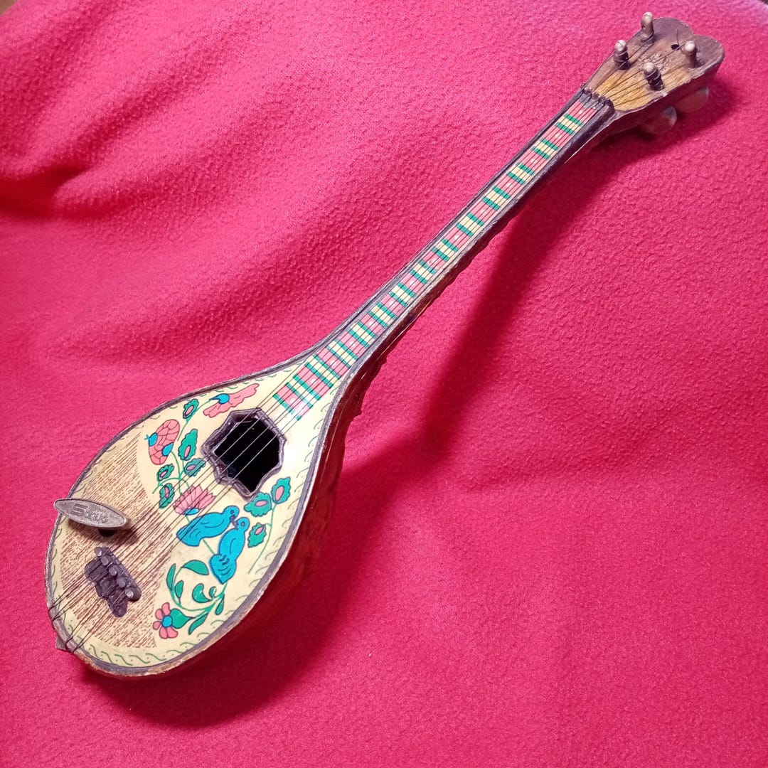 Vintage Sanyo Music Box W/ Folk Art, Birds & Floral Design, Dancing ...