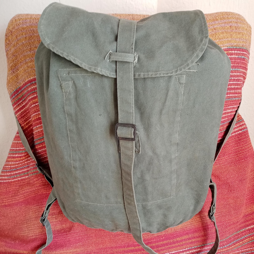 Vintage Yugoslavian Military Canvas Backpack 1983 JNA Army Surplus Bag ...