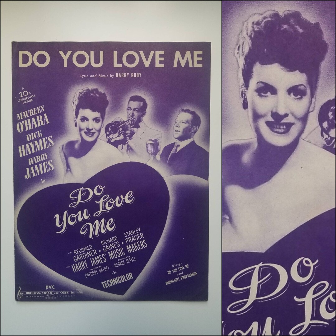 1940's Sheet Music From Do You Love Me With Maureen O'hara 40s Home ...