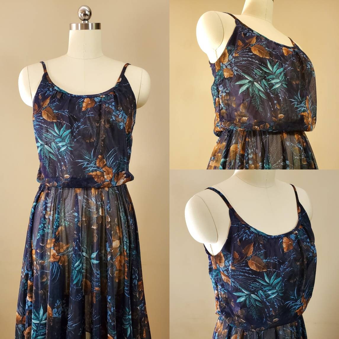 1970's Sheer Sundress by Lehigh 70s Dresses 70's Women's Vintage Size ...