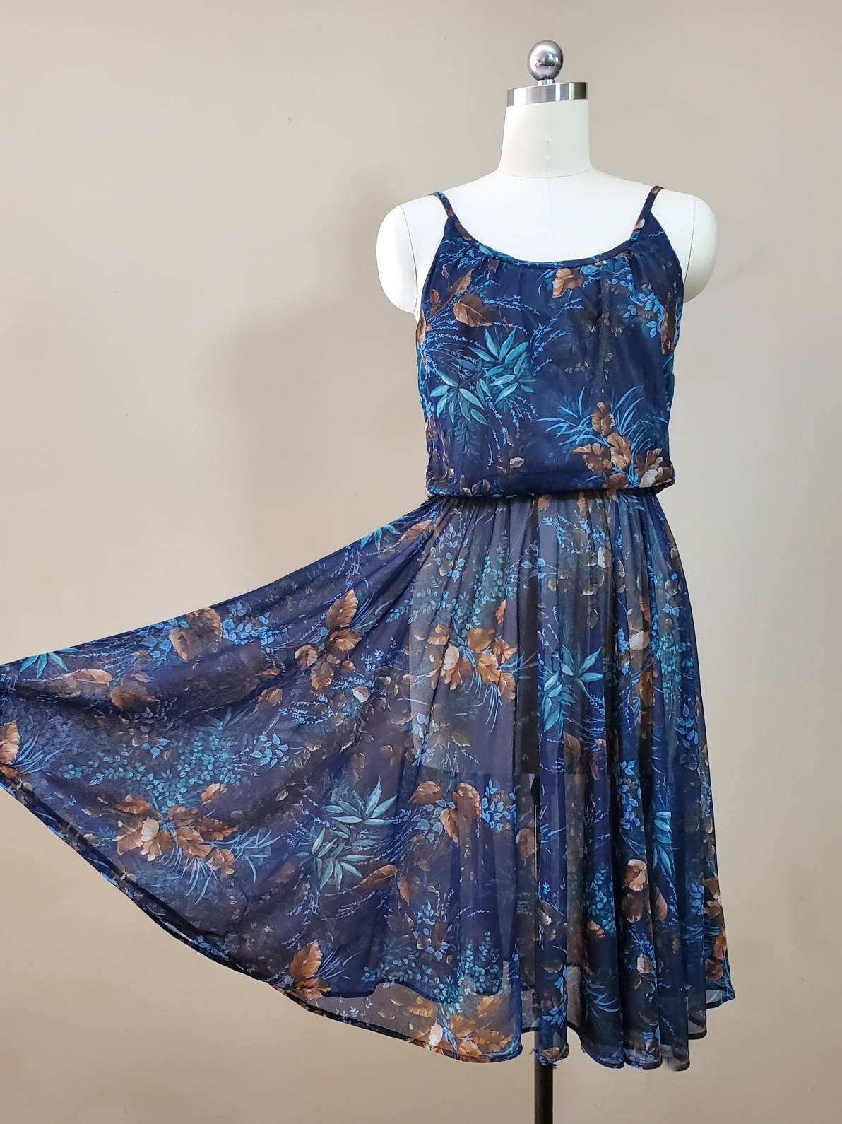 1970's Sheer Sundress by Lehigh 70s Dresses 70's Women's Vintage Size ...