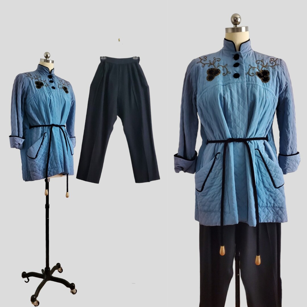 1940s Women's Smoking Jacket and Pants Set Styled by Waylon - 40s ...