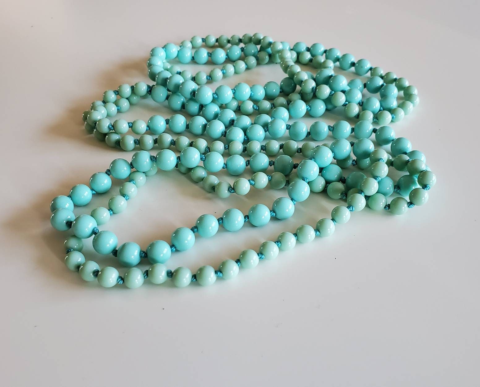 1970's Extra Long Love Bead Necklace 70s does 20s Jewelry 70's Accessories