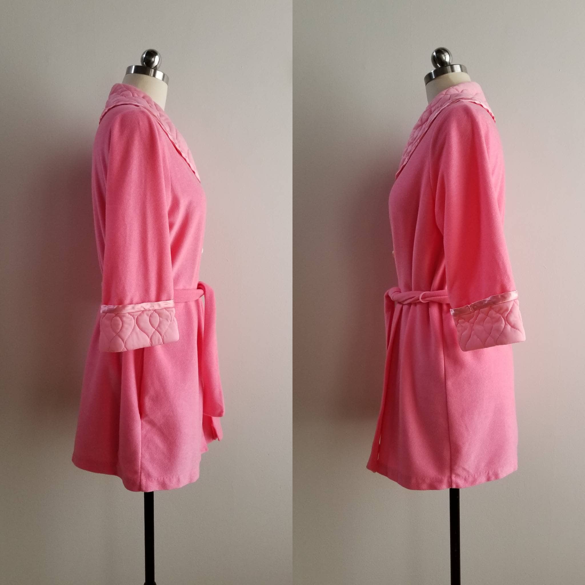 1960s Pink Fuzzy Robe with by Sears 60s Sleepwear 60's Loungewear Women ...