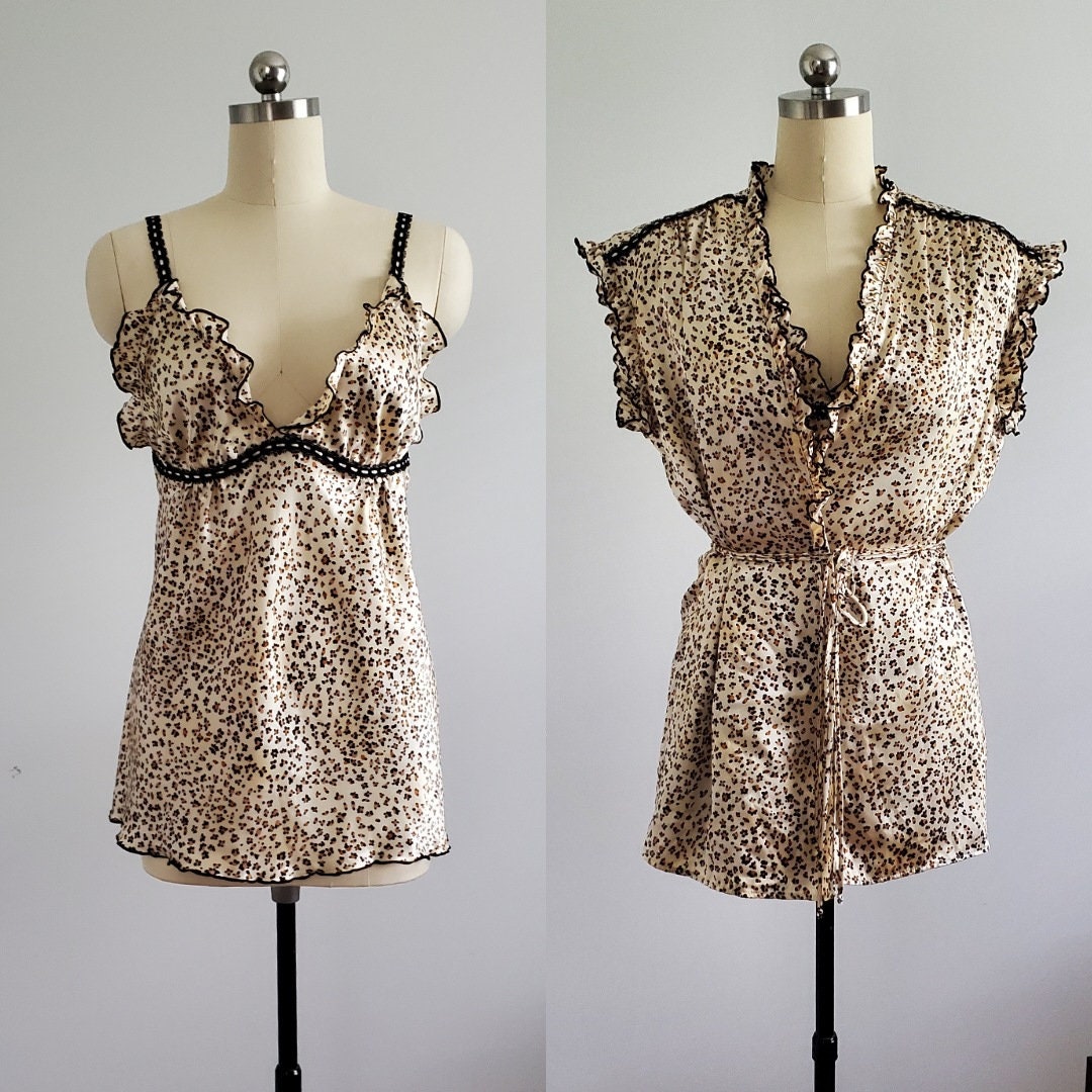 1980s Leopard Print Lingerie Set by Cinema Etoile - 80s Lingerie - 80's ...