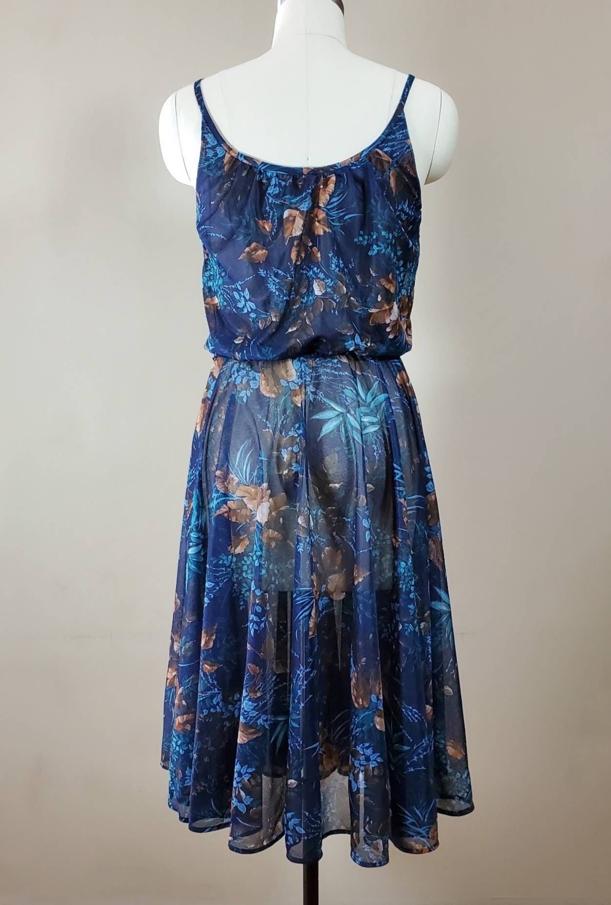 1970's Sheer Sundress by Lehigh 70s Dresses 70's Women's Vintage Size ...