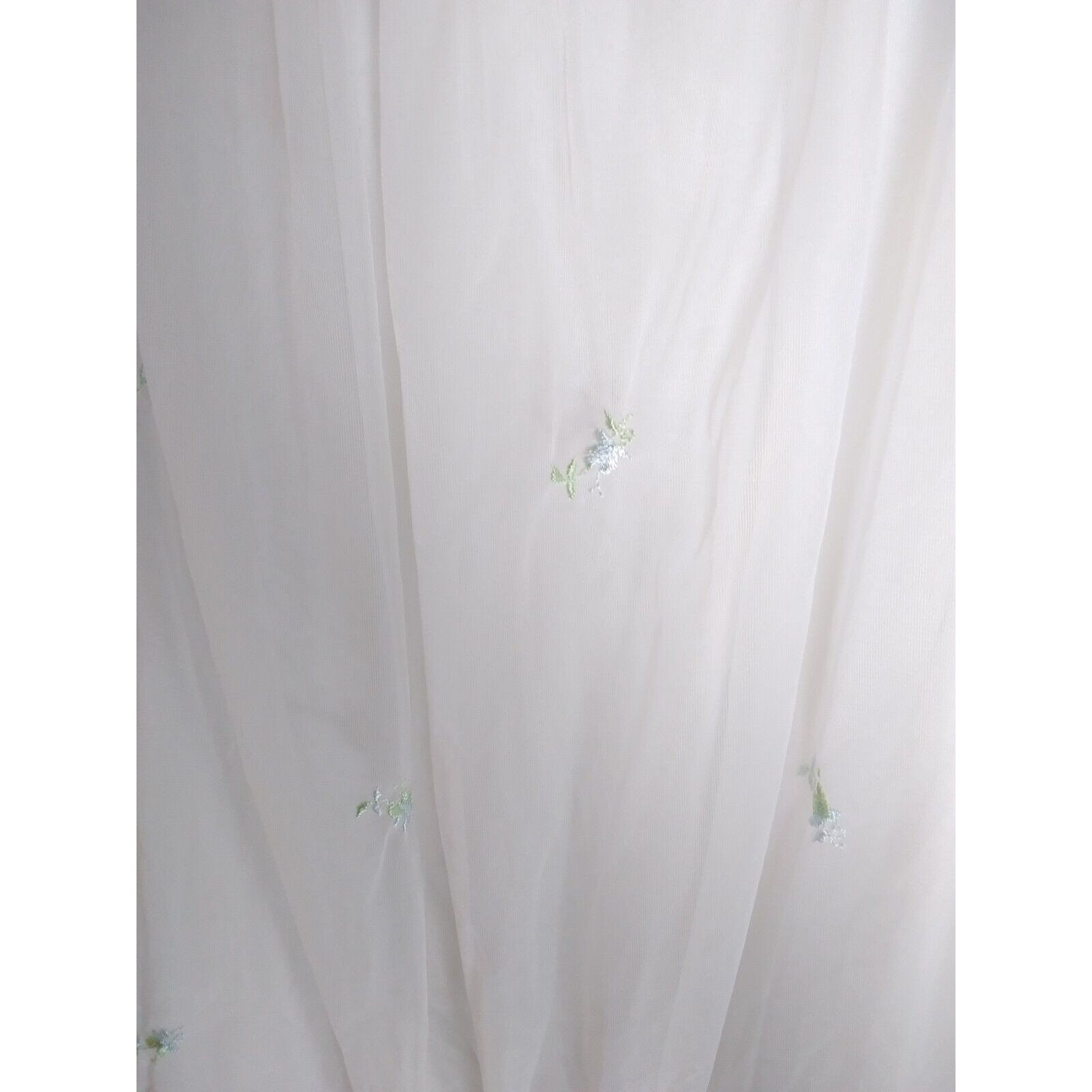 Miss Siren Sheer Peignoir Robe Chiffon White Floral Embroidery Medium ...