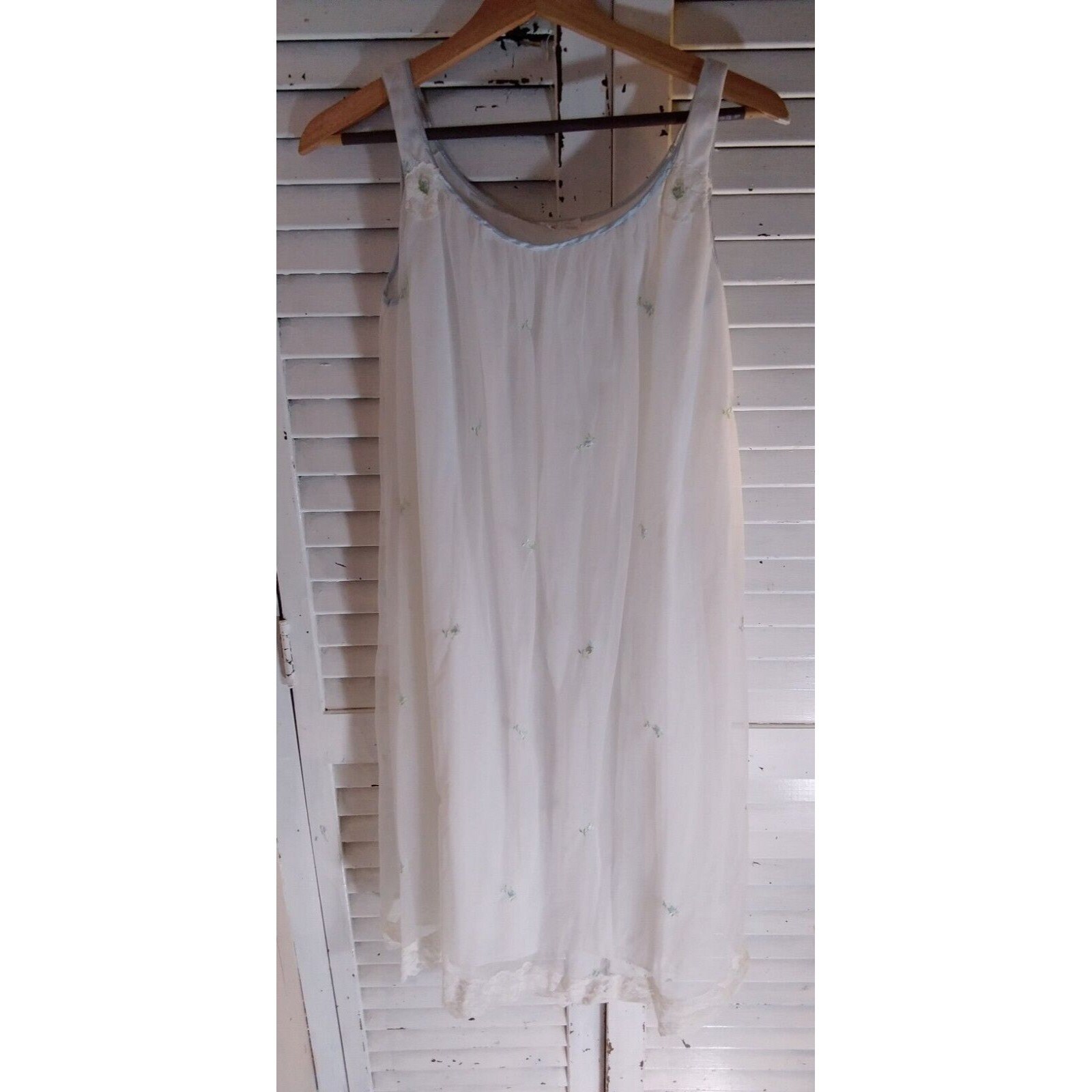 Miss Siren Sheer Peignoir Robe Chiffon White Floral Embroidery Medium ...