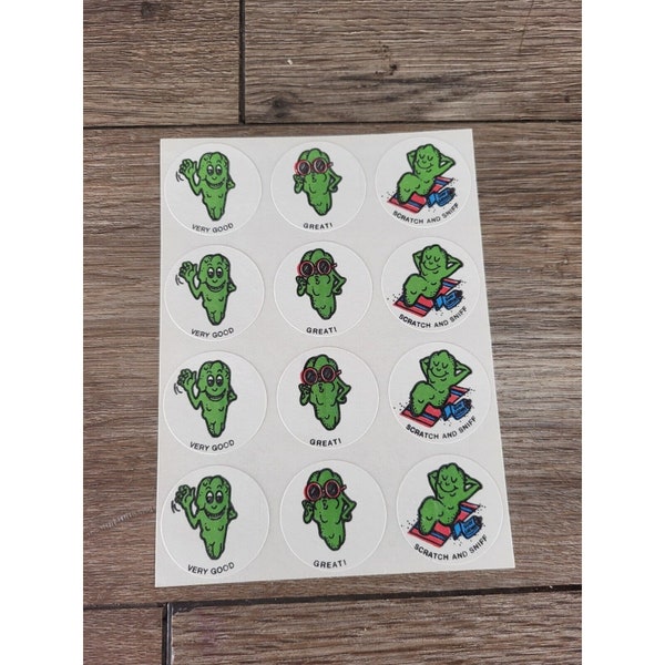 Scratch and Sniff Pickle Stickers - Etsy