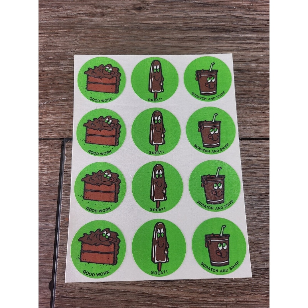 Vintage Scratch & Sniff Sticker 80s Chocolate CTP Matte Sheet Full ...